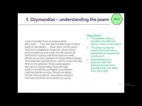 P&C Poetry: Lesson #1 - Ozymandias, by Percy Shelley