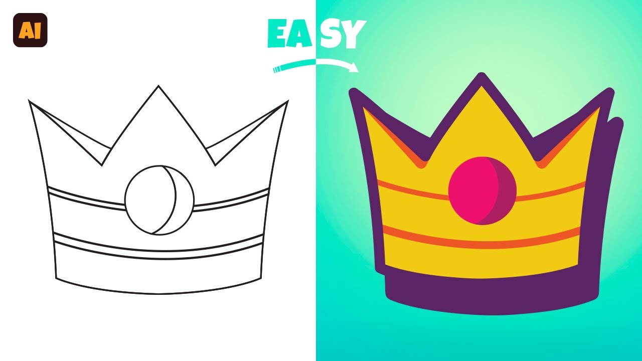 Crown Vector Illustration – Adobe Illustrator Tutorial