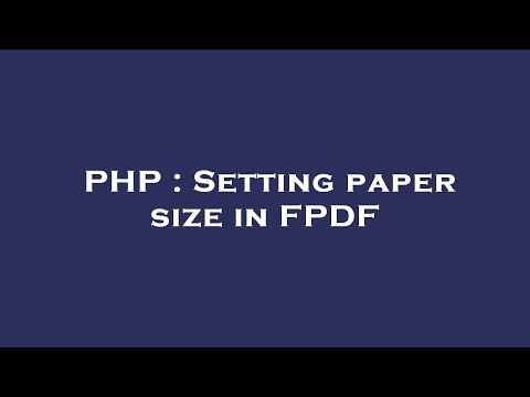 PHP : Setting paper size in FPDF
