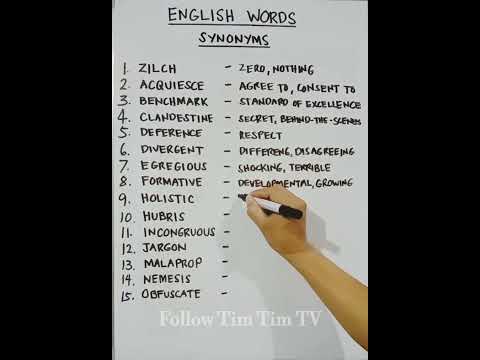 ENGLISH WORDS: SYNONYMS