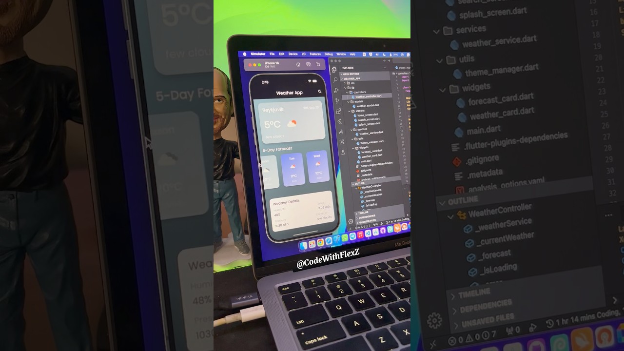 Flutter Weather App 🌤️ | Simple & Beautiful (with Source Code) #flutter #shorts
