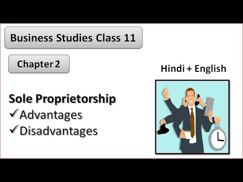 Sole proprietorship in hindi | advantages and disadvantages of sole proprietorship | class 11 cbse
