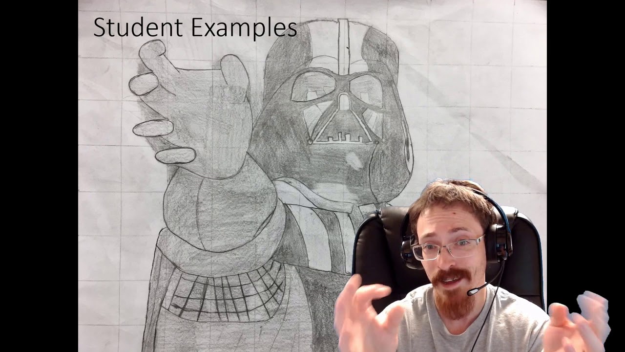 Grid Drawing Lesson - Art I, Art II and Art III - How to create a custom grid and how to use a grid