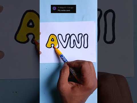 AVNI Name How To Write. #trending #viral #shortvideo #drawing #short #shorts #avni @thebookofart