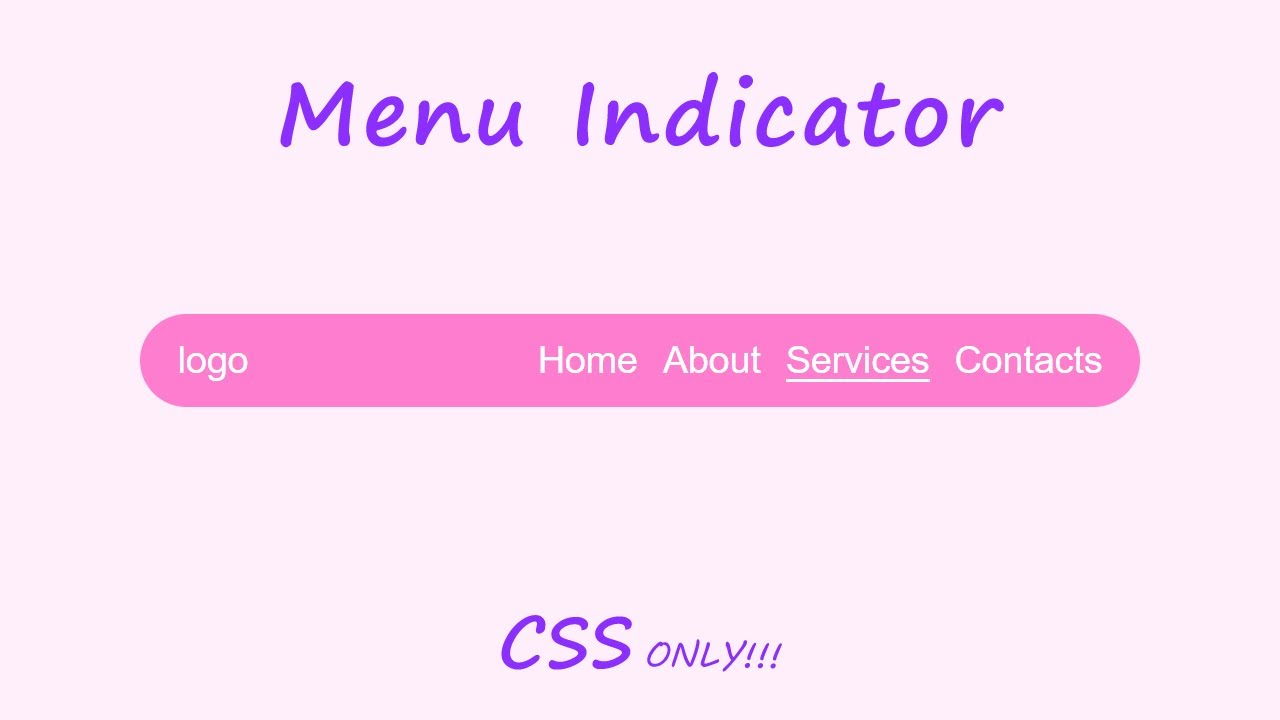 Perfect Menu Indicator | CSS Menu Indicator
