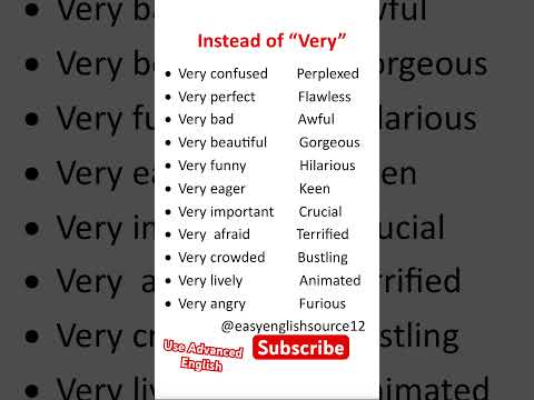 ADVANCED WORDS to use “INSTEAD OF VERY”/ Use these alternatives #vocabulary #englishvocabmastery