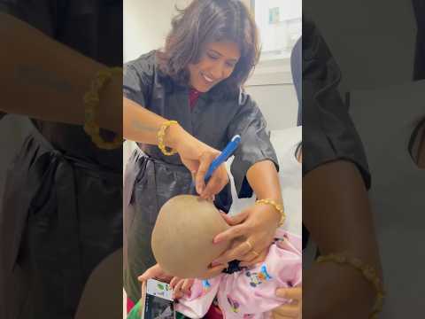 UK's First Lady Tamil Barber Performs Sacred Tonsure மொட்டைCeremony✂️ #londontamil #ytshorts #priya
