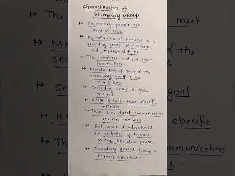 Secondary SOCIAL Group. Definition and Characteristics #sociology #sociologyfacts #bscnursing