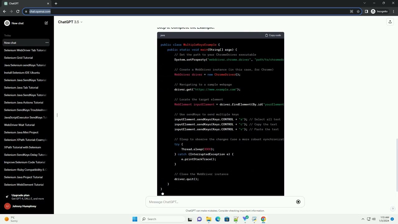 java selenium sendkeys multiple keys