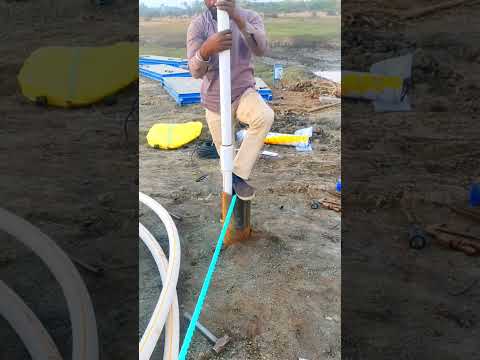 Correct way of inserting pipe in borewell with the help of rope. #submersible_pump #pvcpipe #viral