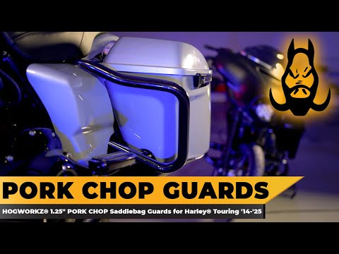 HOGWORKZ® 1.25" PORK CHOP Saddlebag Guards for Harley® Touring '14-'25