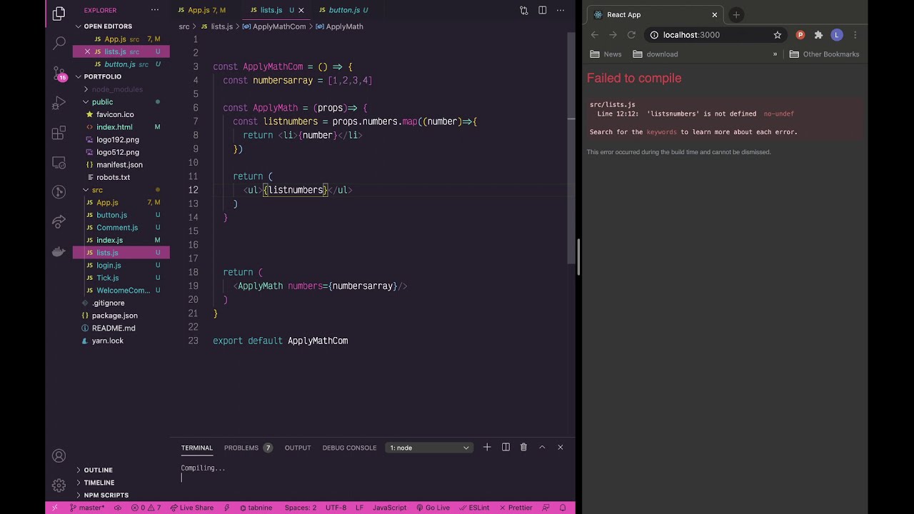 Building a list from an array in React