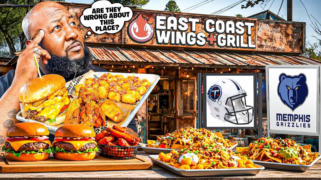 Eating at MEMPHIS Most UNDERRATED Sports Bar… EAST Coast Wings Honest Review 
