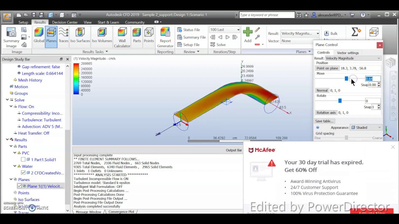 Autodesk CFD Ultimate 2019 #Internal Flow Result
