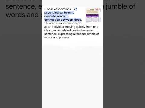 Loose Associations meaning #looseassociations #psychology #humanbehavior #learnpsychology