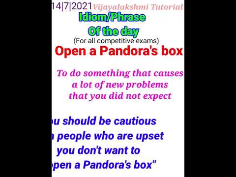 Idiom/Phrase for the day|Open a Pandora's box|Learn English easily in Telugu