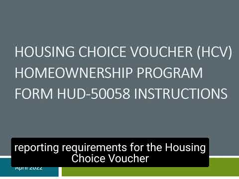 HCV Homeownership: HUD-50058 Form Tutorial