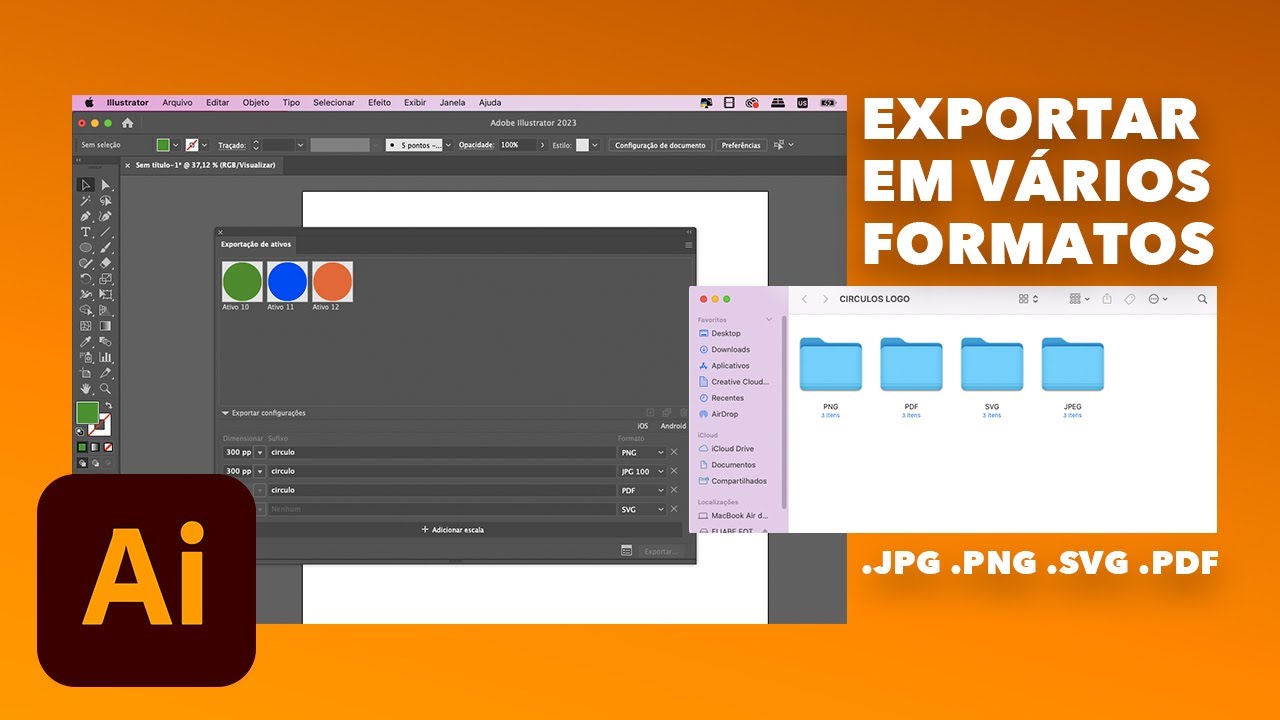 Como exportar no Illustrator em vários formatos de uma única vez