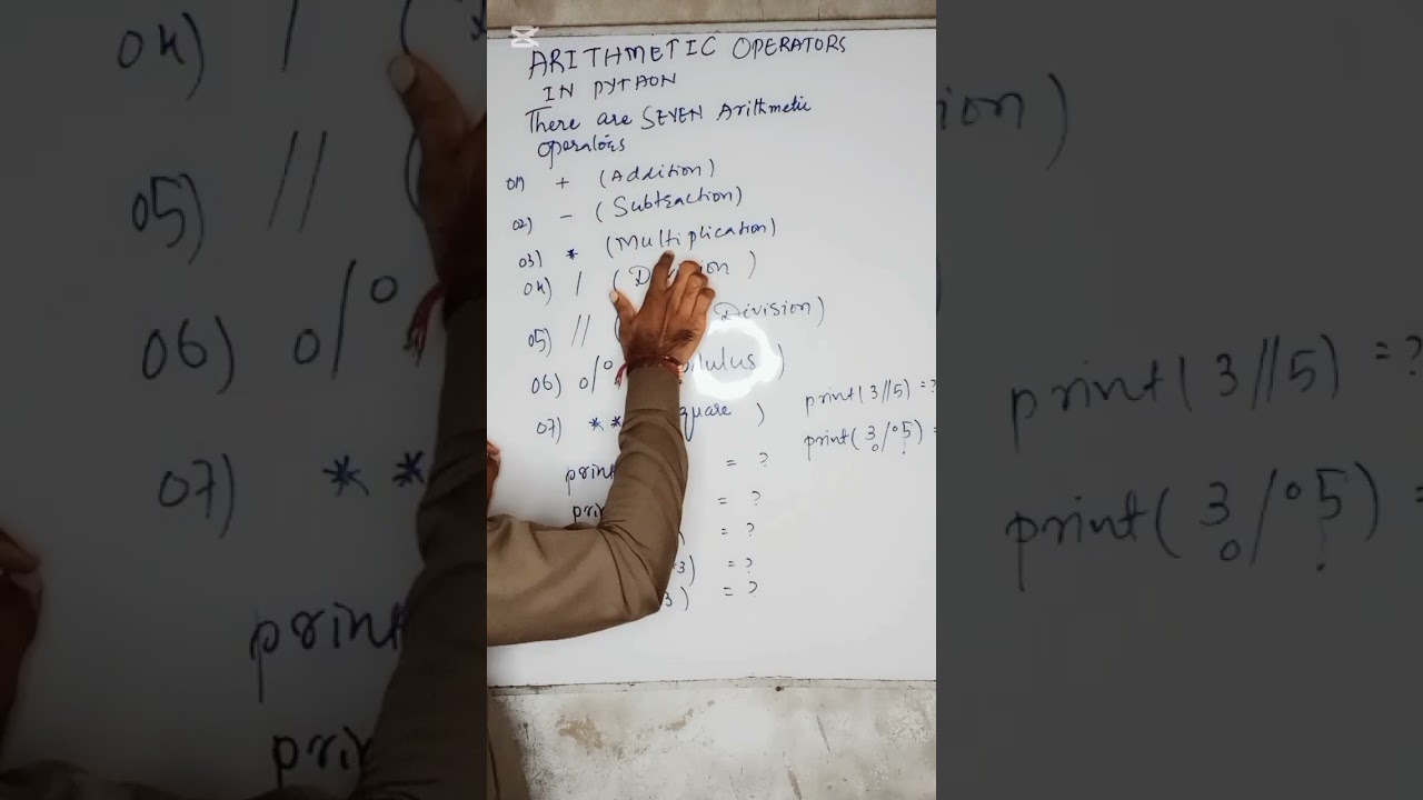 Arithmetic Operators in Python | #shorts #youtubeshorts #python