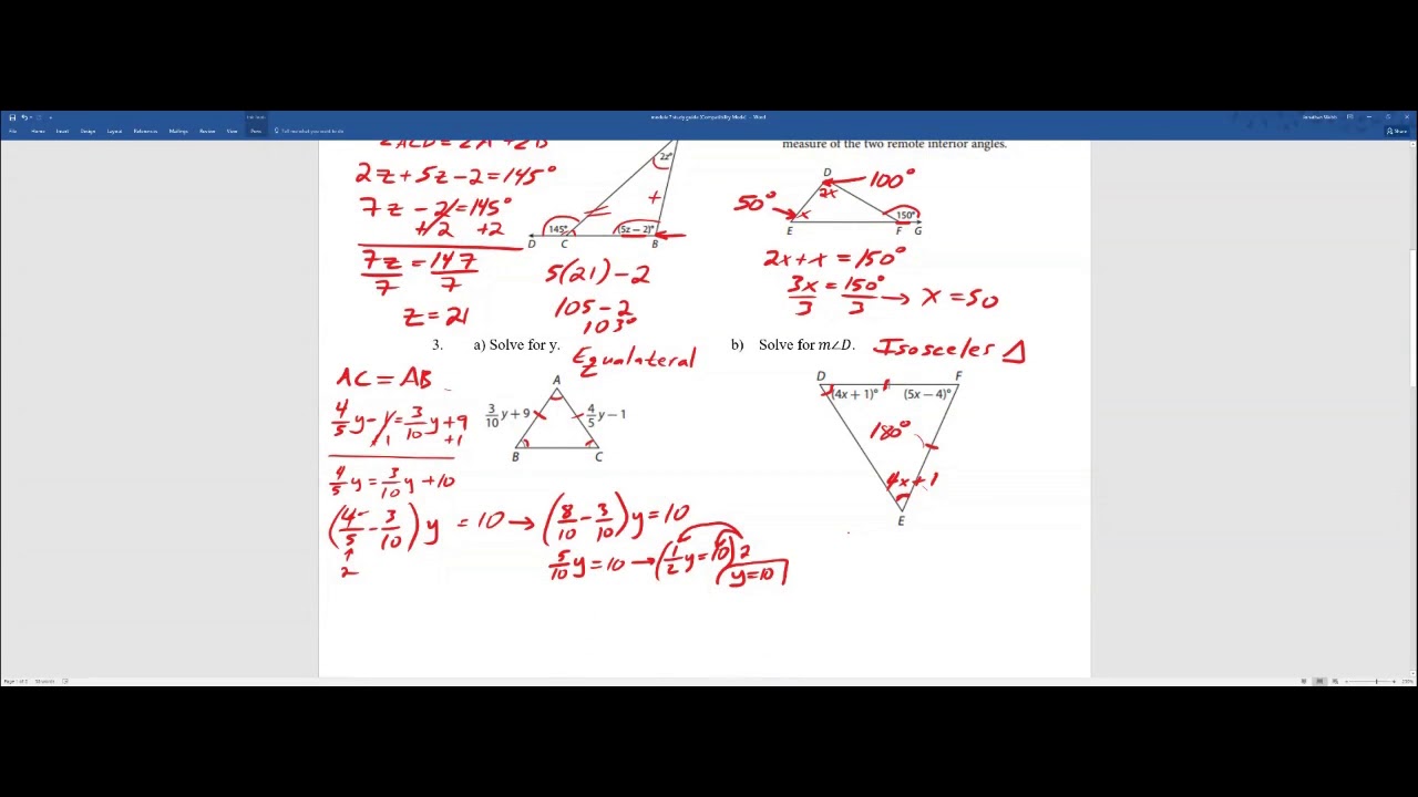 Geometry Module 7 Study Guide
