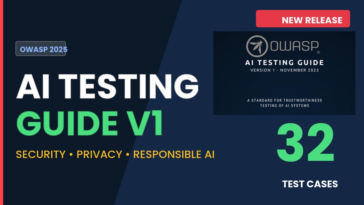 OWASP AI testing guide V1 - 32 tests every AI system needs for breakdown.