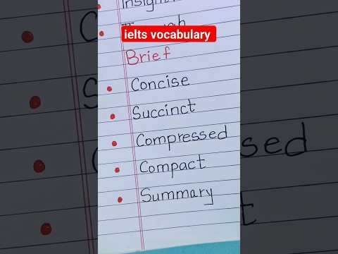IELTS band9 vocabulary -Brief|| synonyms ||#english#new #viral