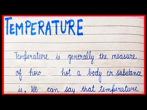 What is temperature | Definition of temperature in english