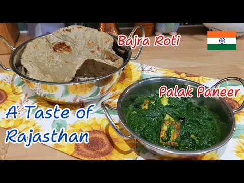 Indian Dinner - Palak Paneer + Bajra Roti! Spinach & Cheese + Rajasthani Millet Flatbread #recipe