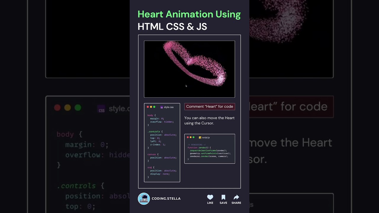 heart animation using html css js ✔️#trending #explore #fyp #viraltrend