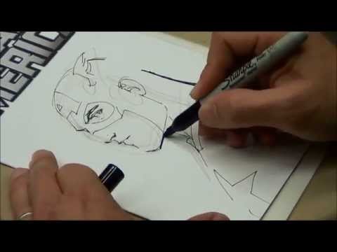 Jim Lee drawing Captain America