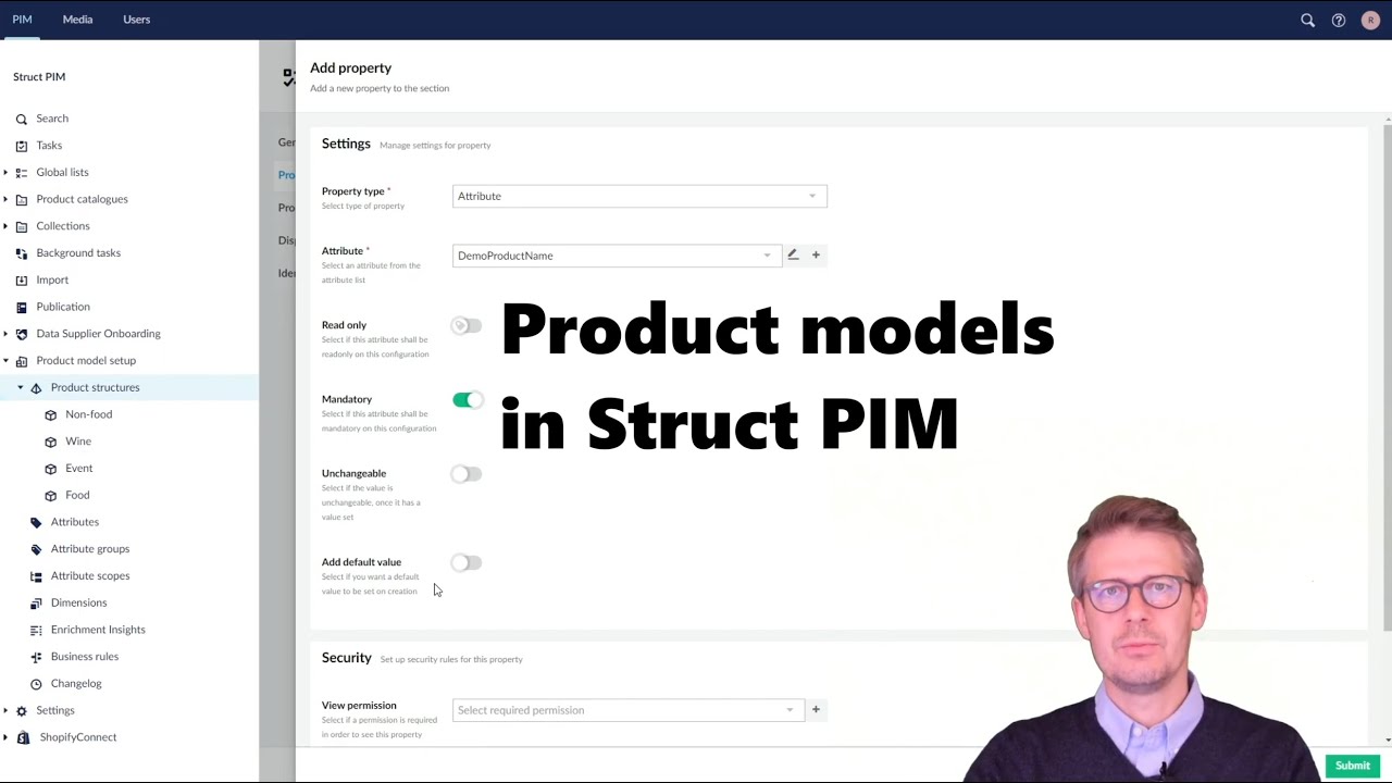 Product model basic - in Struct PIM
