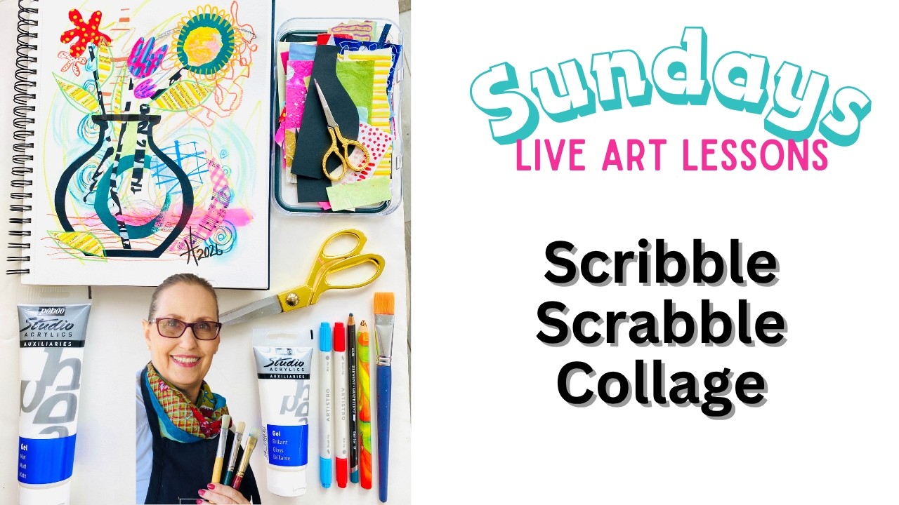 Scribble Scrabble Multi Media Collage Live Painting Session 🎨 #collage #mixedmediaart #art