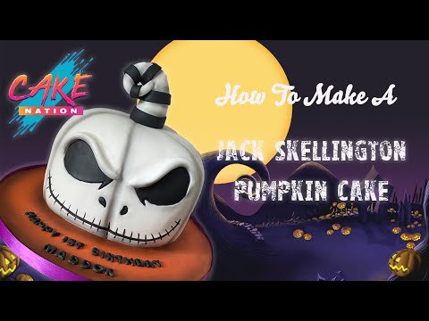 CAKE NATION | How To Make A Carved Jack Skellington Pumpkin Cake Tutorial | CAKE NATION