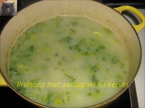 Preisoep met aardappel en kervel