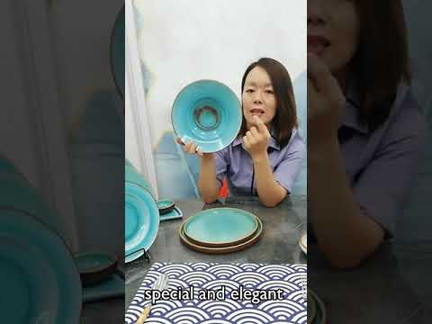 Green Dinner Plate#dinnerware#PorcelainPlate Set