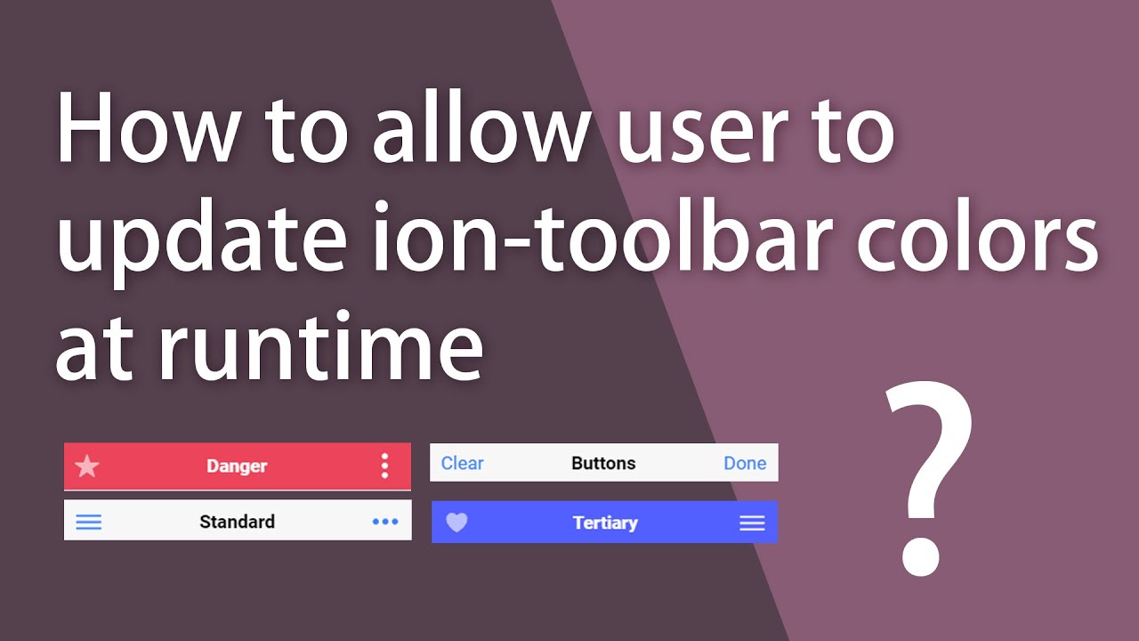How to allow user to update ion-header color | ion custom theme | ion toolbar | ionic color picker