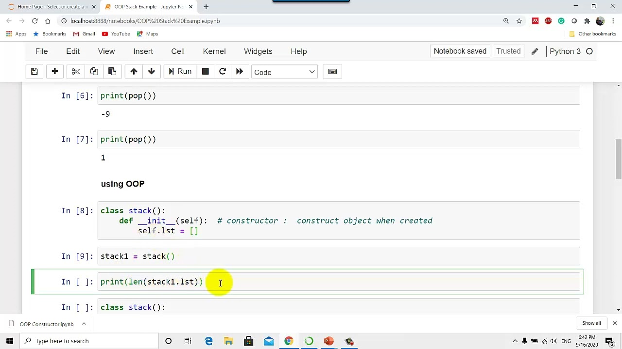Stack Example  | Learning OOP using Python 🐍