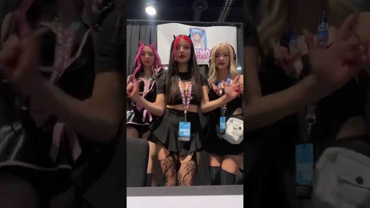 Cosplayers in knee socks