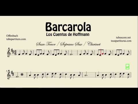 Barcarolle from The Tales of Hoffman Sheet Music for Tenor Saxophone, Soprano Saxophone and Clarinet