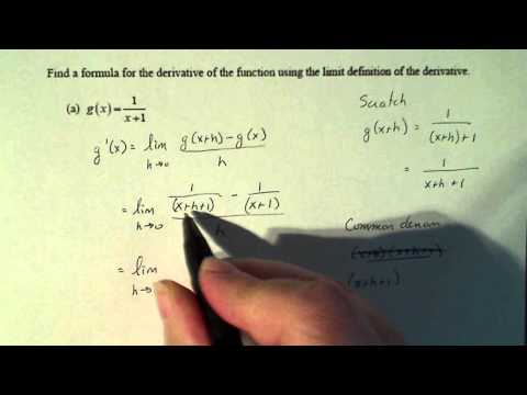 Calculus 1: Finding the Derivative of a Function Using the Limit Definition