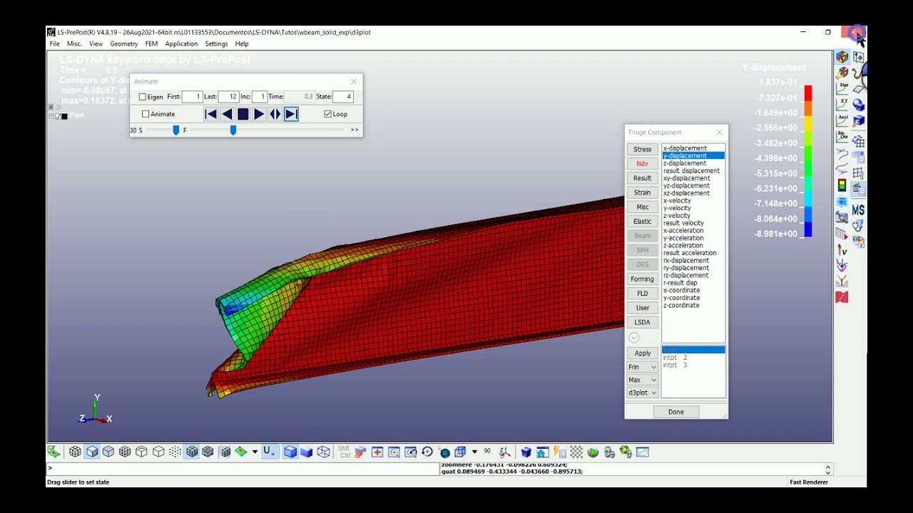 LS DYNA 09: W-Beam EXPLICIT solution (hourglass issue)