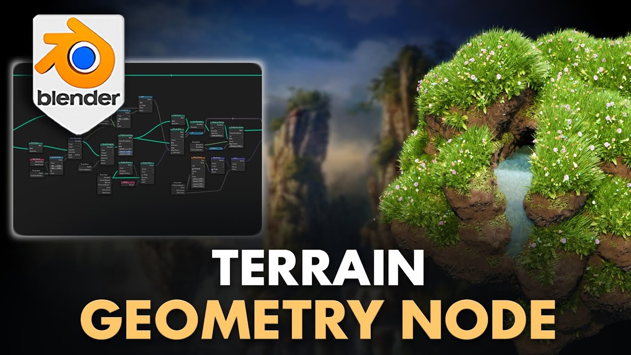 Blender Terrain Island Geometry Node by 3D Tudor