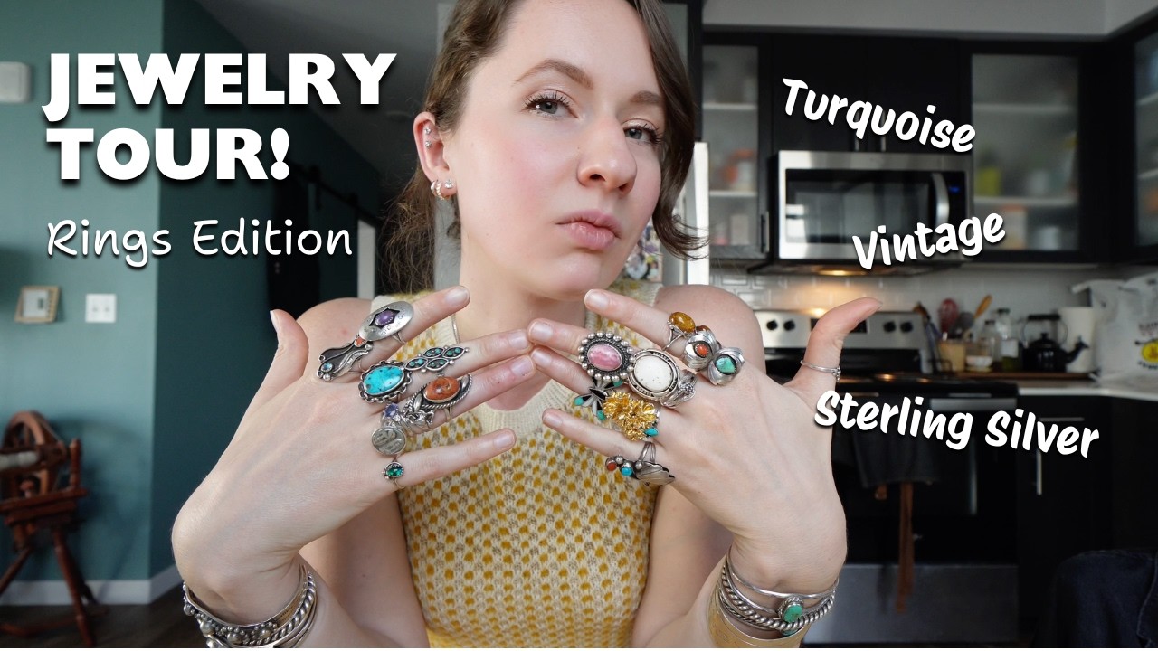 RING TOUR | Sterling Silver, Turquoise, Native American, Vintage and amber ~ 15 years of collecting!