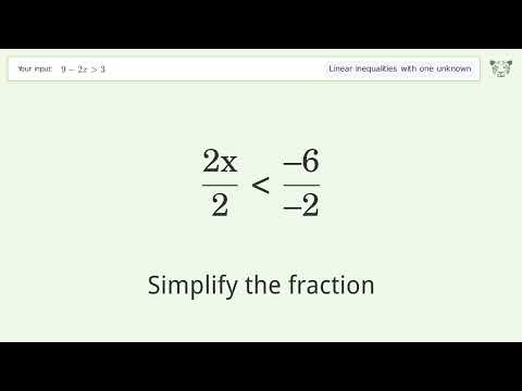 Solving Linear Inequalities: 9-2x is Greater Than 3