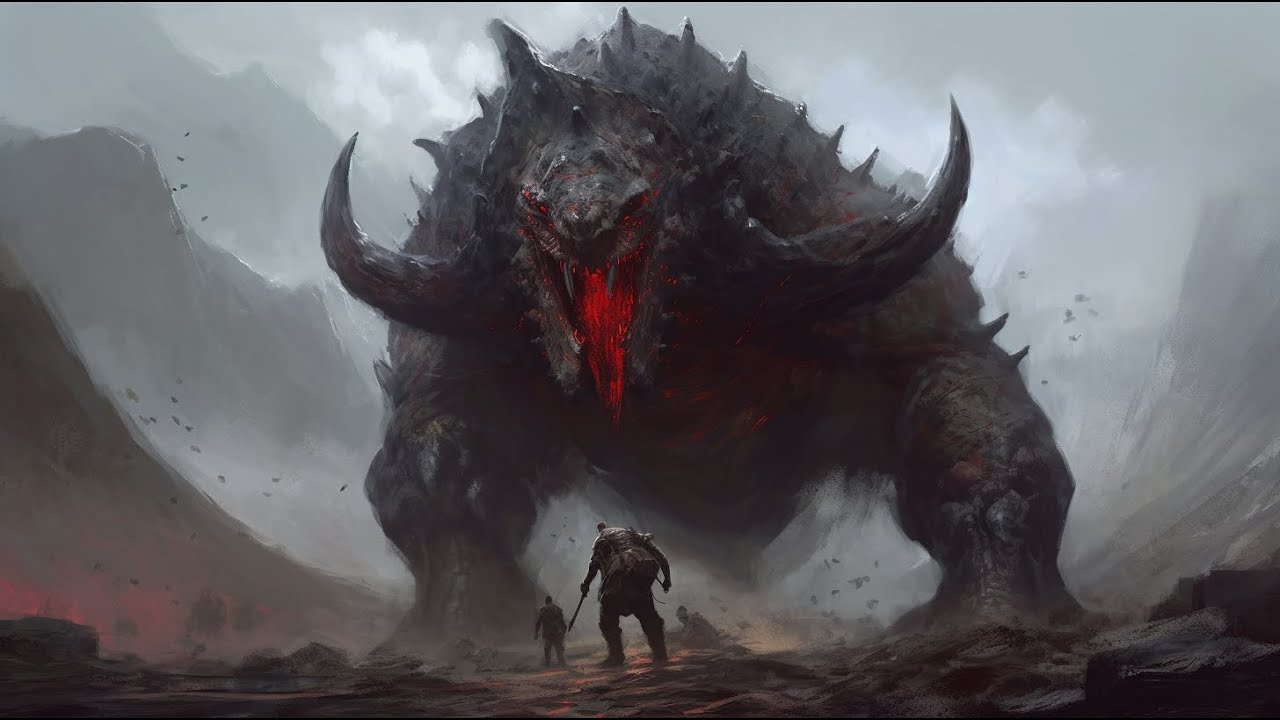 Black Horn Monster | Midjourney AI Art, Ultra HD 4K, Wallpaper | Mythical & Fictional Monsters