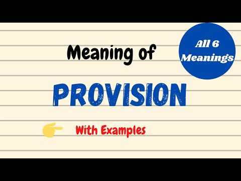 Meaning of Provision | English Vocabulary Words | Urdu/Hindi