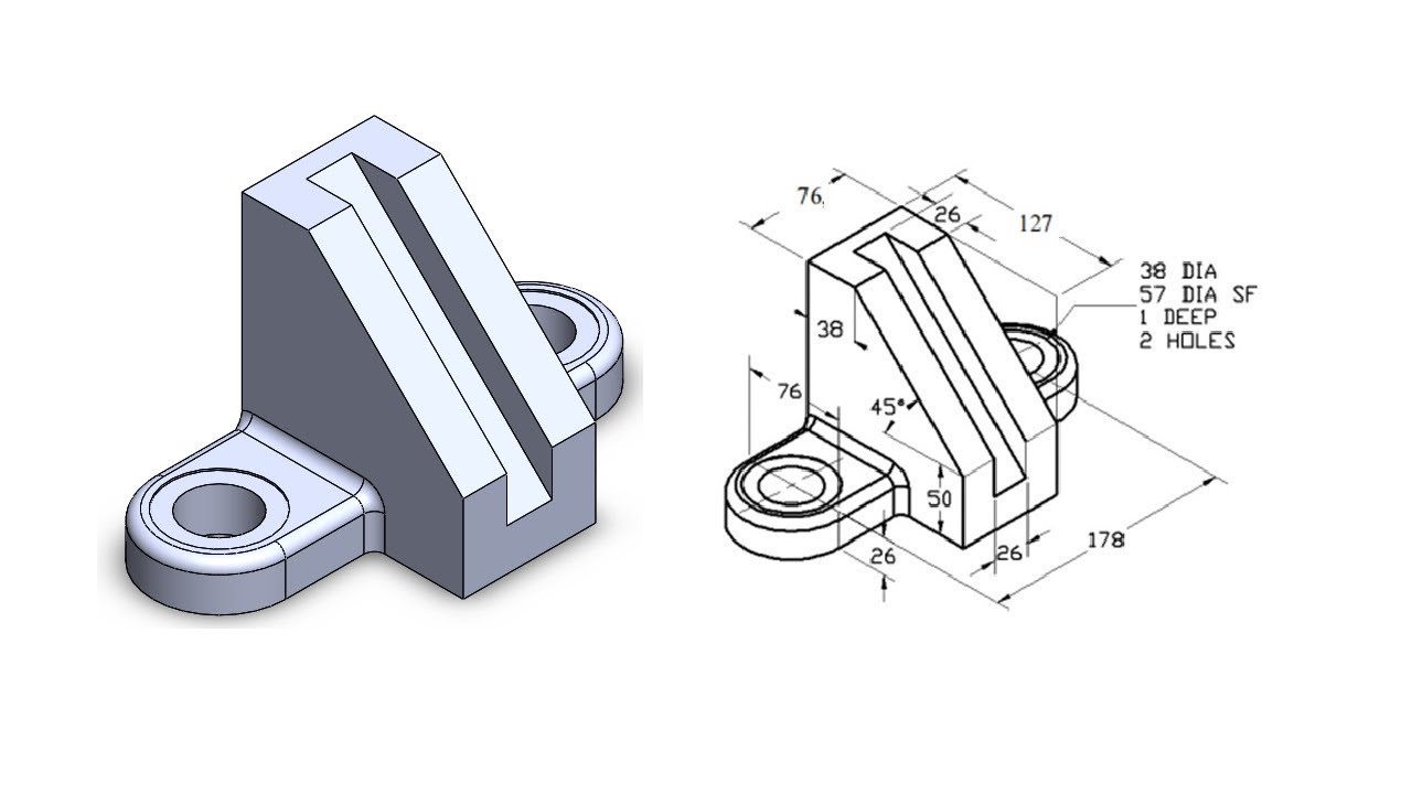 SolidWorks Tutorial  - Basic Exercise #7 (CSWA Edition) - Mirror Feature