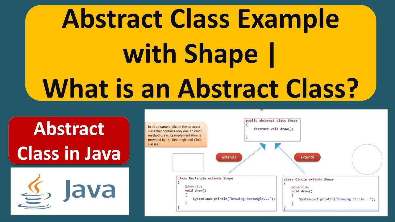 Abstract Class Example with Shape | What is an Abstract Class? | Java Tutorial