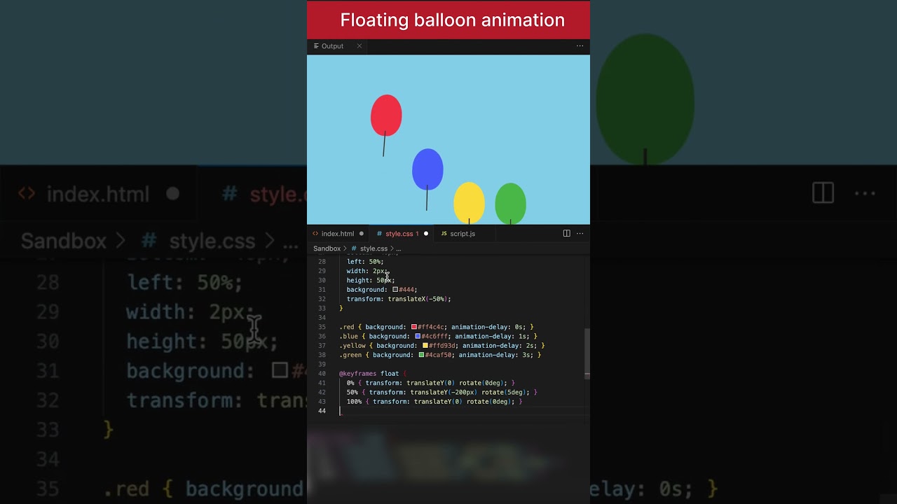 Floating balloon animation | HTML CSS