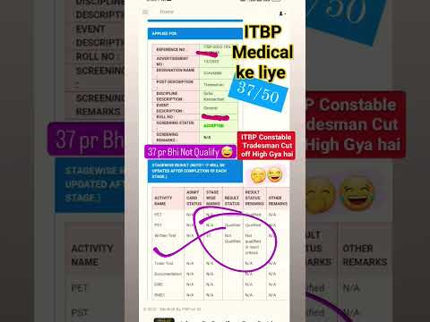 ITBP Constable Tradesman Medical Not qualified 😑 #viralvideo #itbp #tradesman #medical #constable